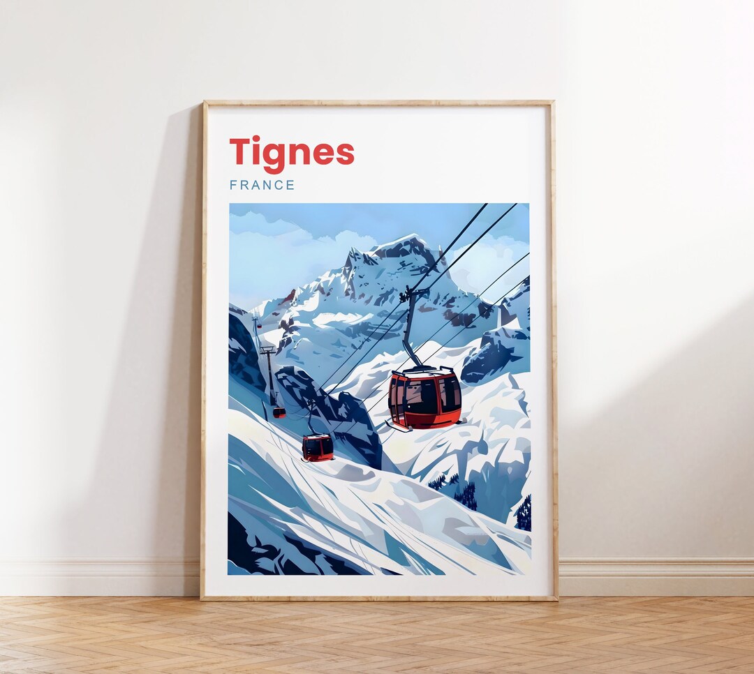 Tignes Travel Poster | Tignes Print | Tignes Poster | Tignes Ski Resort ...