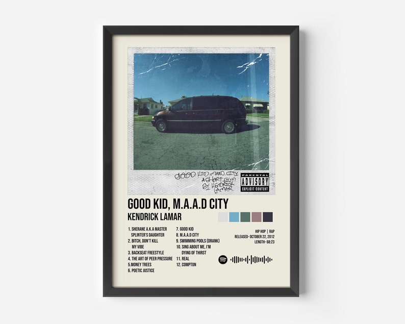 Kendrick Lamar Poster Good Kid Kendrick Lamar Playlist - Etsy