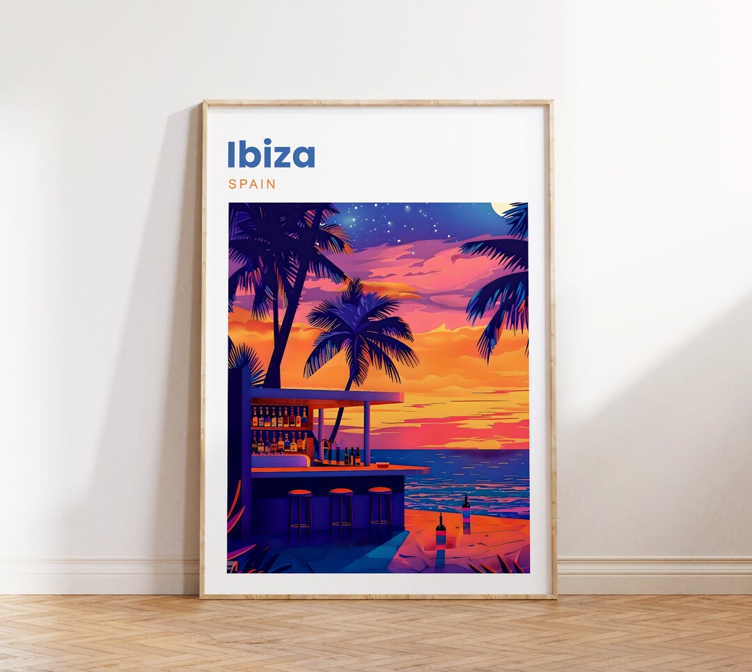 Ibiza Travel Print | Ibiza Print | Ibiza Poster | Ibiza Night Life | Ibiza Bar | Ibiza Wall Art ...