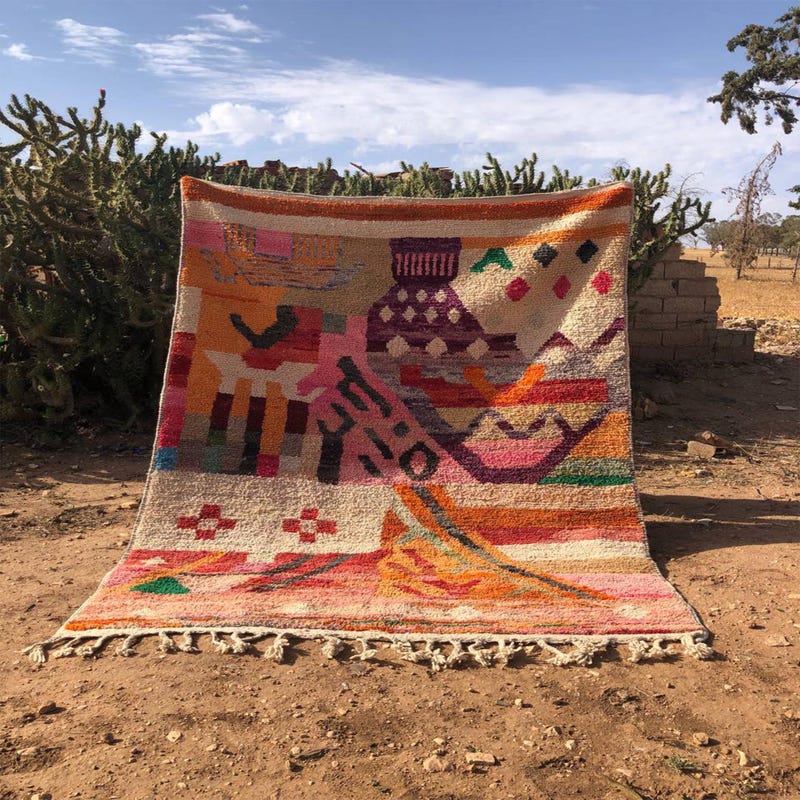 White Rug 6x8 Wool Cotton - Etsy
