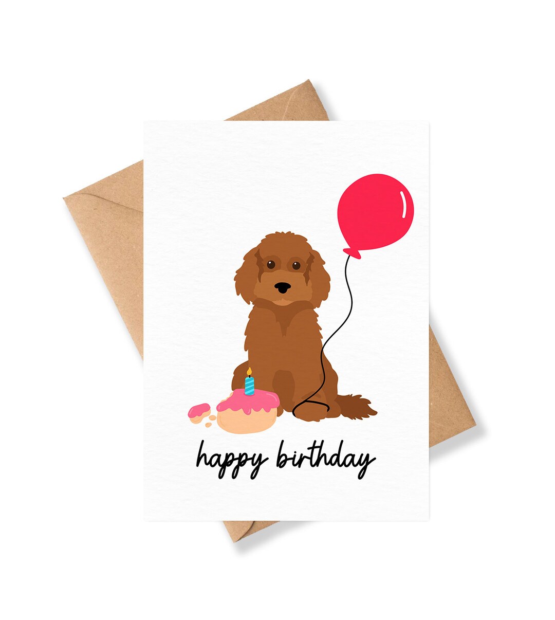 Cockapoo Happy Birthday Card Cute Card Handmade A6 Happy Birthday ...