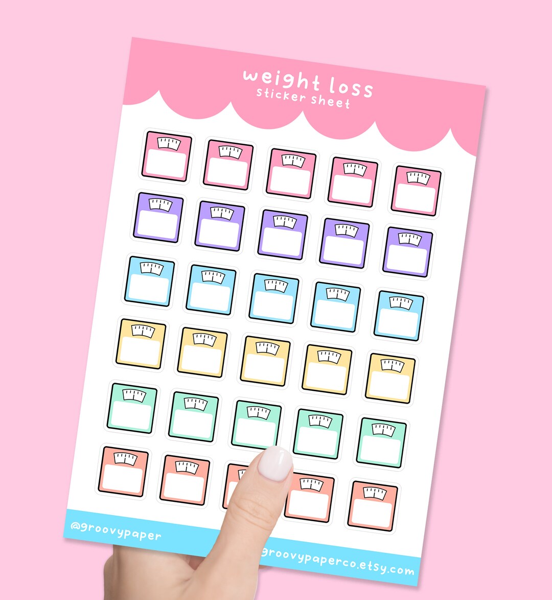 Weight Loss Tracker Sticker Sheet | A5 | Cute Sticker | Illustrated ...