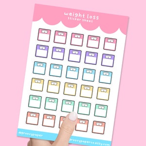 Weight Loss Tracker Sticker Sheet | A5 | Cute Sticker | Illustrated ...