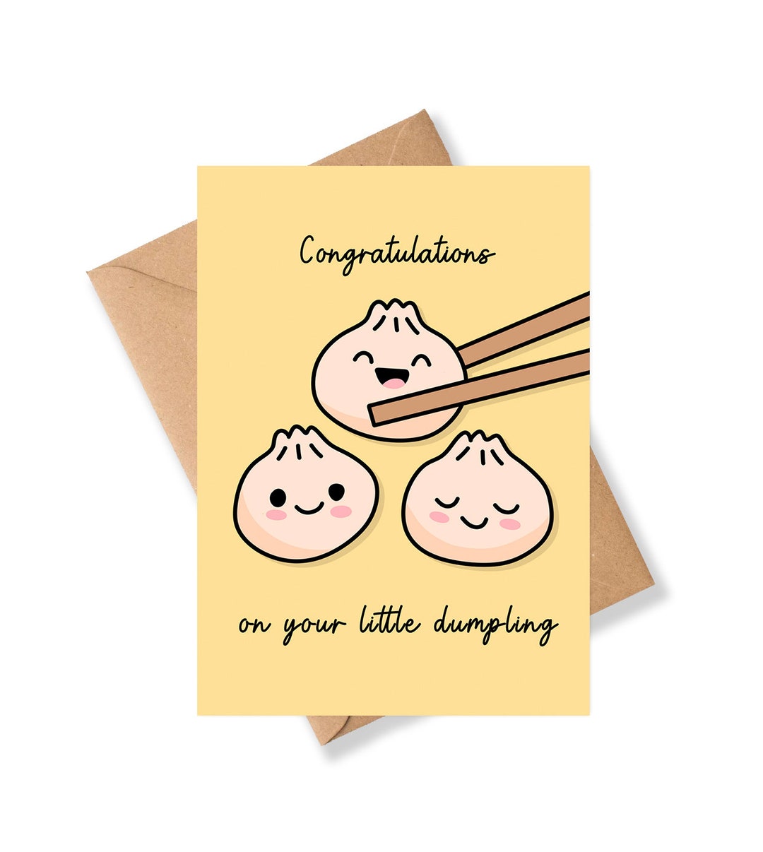 Congratulations on Your Little Dumpling Cute Card Handmade - Etsy