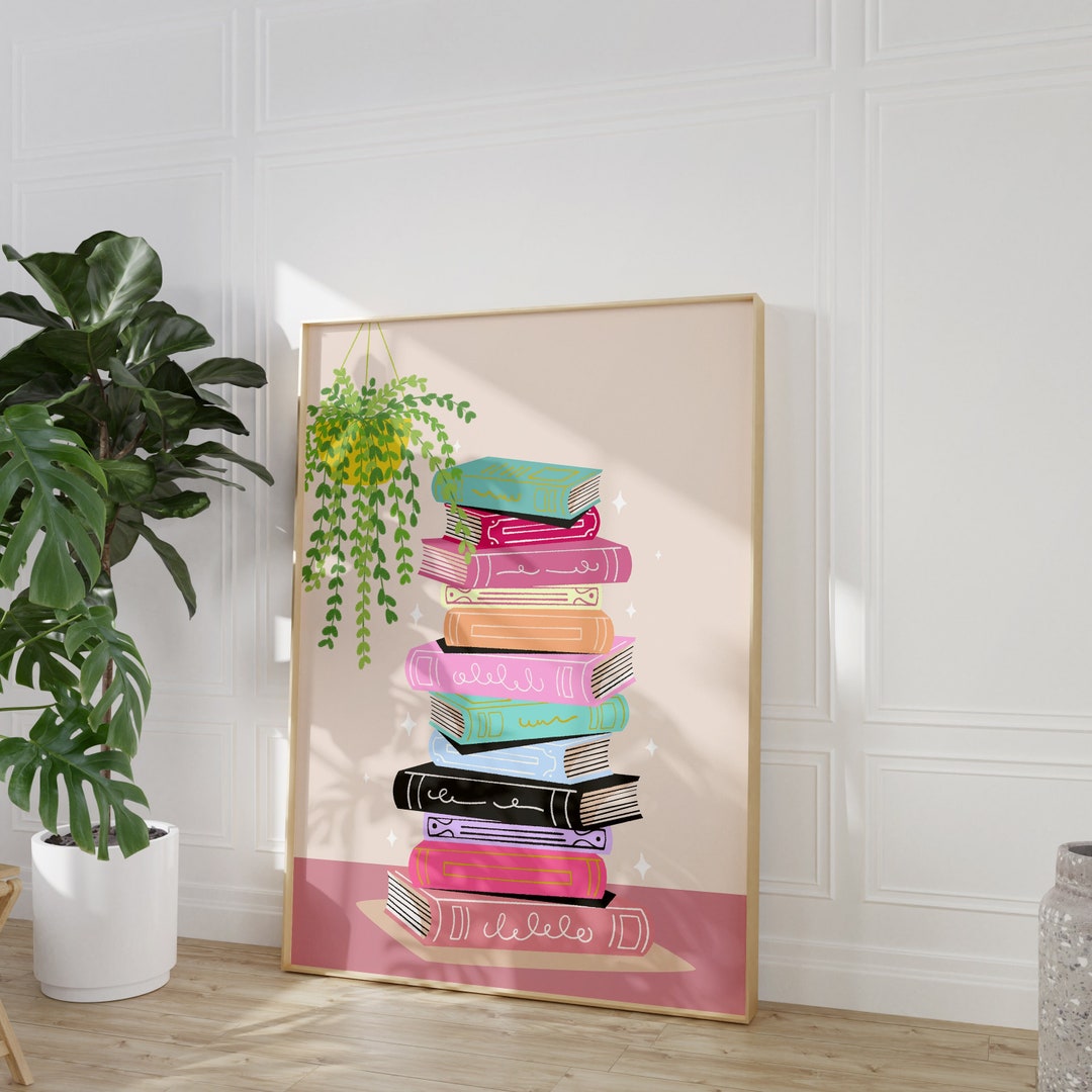Stack of Books Print Home Print Wall Decor Wall Art Wall Print Home ...