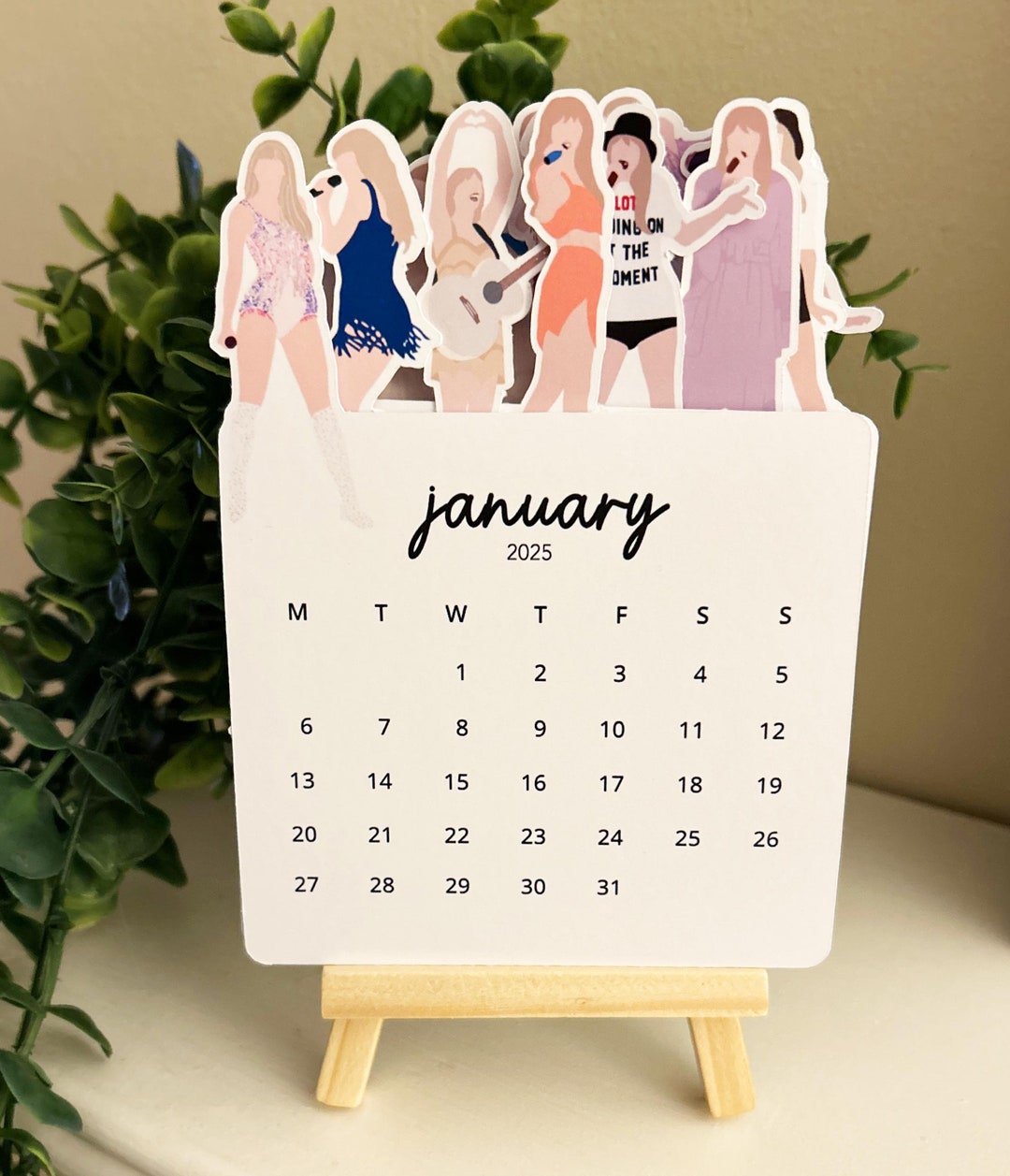 2025 Taylor Swift Eras Tour Desk Calendar Stationery Planner Wooden ...