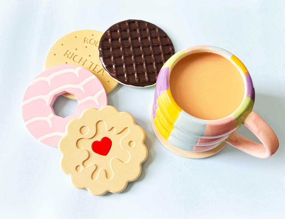 Biscuit Coasters | Biscuit Lover | Tea Lover | Clay | Gift | Chocolate ...