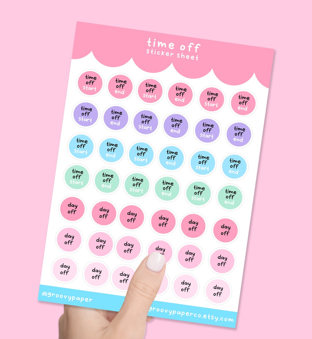 Time off Tracker Sticker Sheet | A5 | Cute Sticker | Illustrated ...