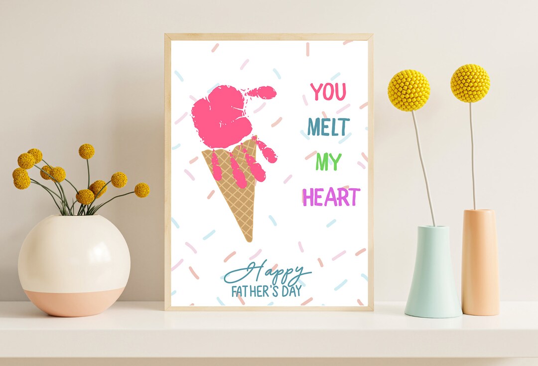 Father's Day Craft for Kids, Ice Cream Handprint Father's Day Craft ...