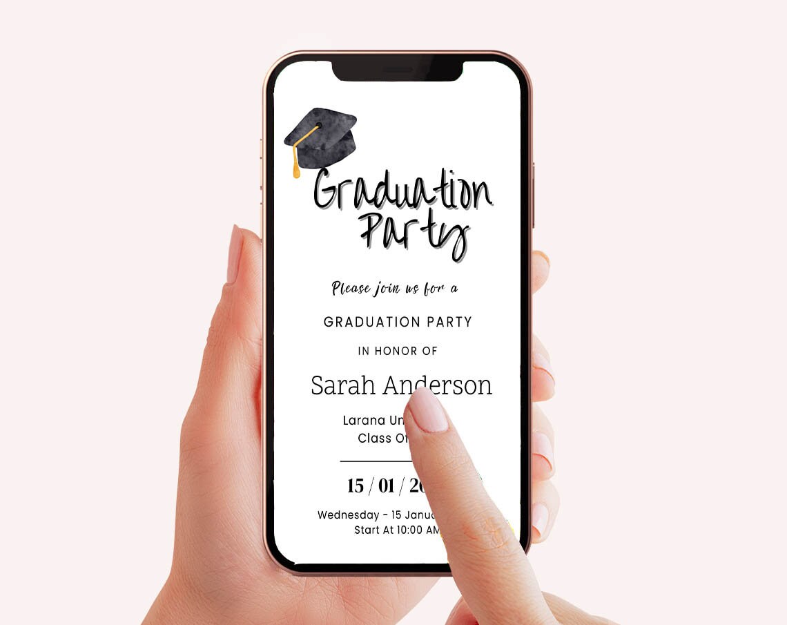 Graduation Party Invitation, Basic Graduation Invitation Template, High ...
