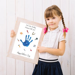 Father's Day Handprint Footprint Craft, Dad I Love Building Memories ...