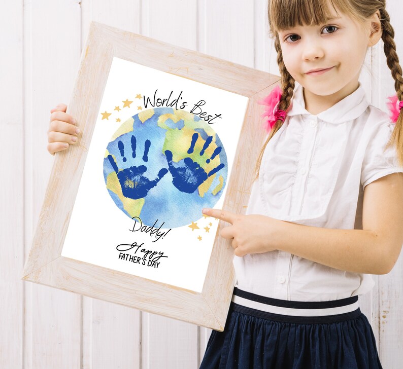 Father's Day Handprint Art Craft, PRINTABLE Gift for Dad From Kids ...