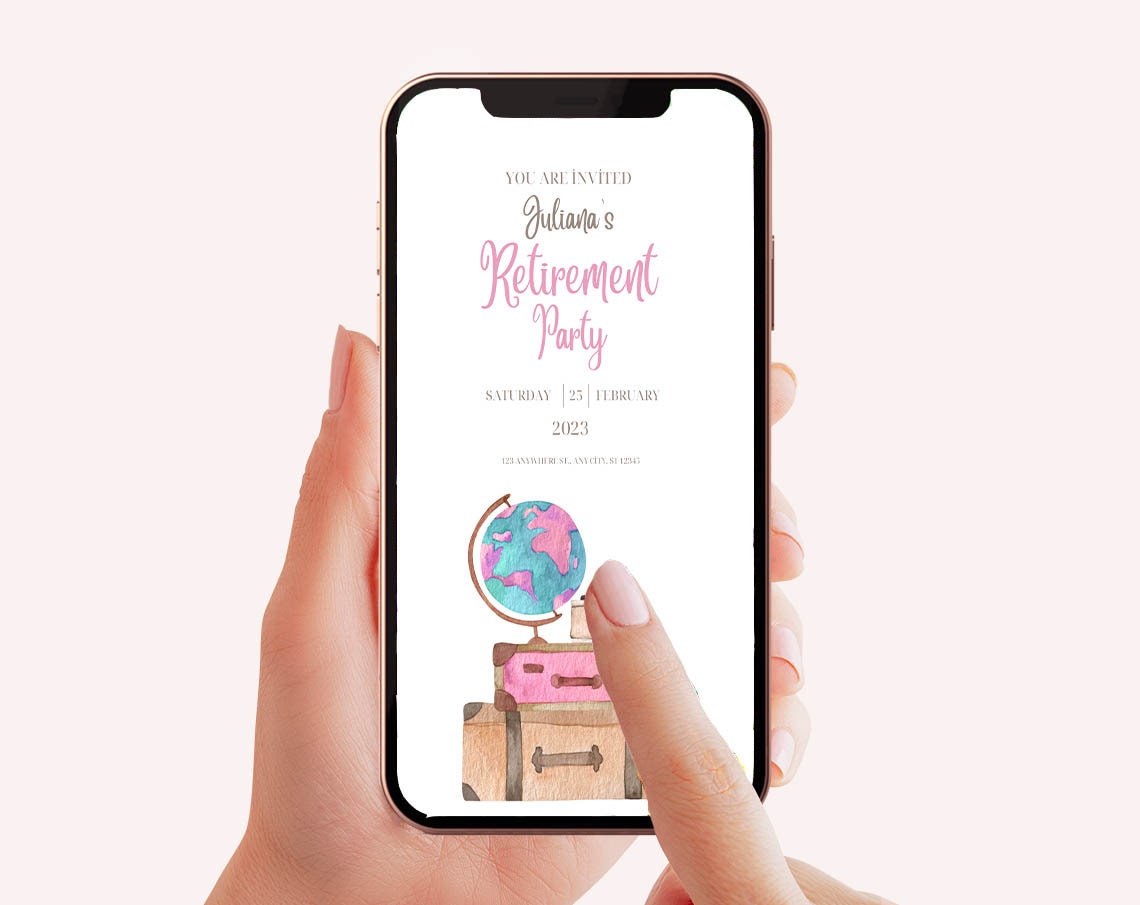 Editable Pink Retirement Party Invitation, Adult Retirement Invite ...