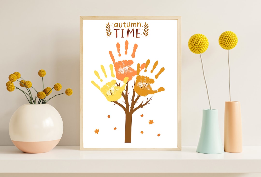 Happy Fall Handprint Tree Art, Fall Tree Craft, Fall Time Activity ...