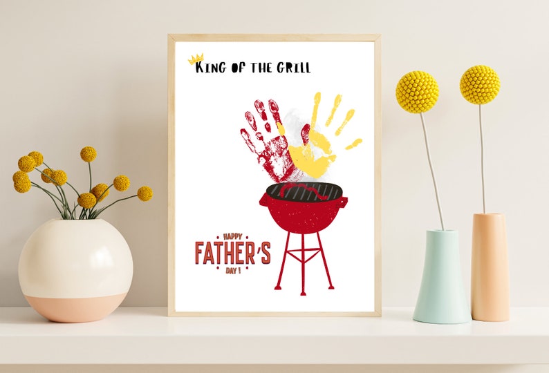 Father's Day Handprint Craft, to the King of Grill, Father's Day Craft ...