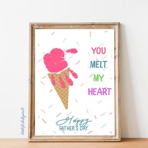 Father's Day Craft for Kids, Ice Cream Handprint Father's Day Craft ...