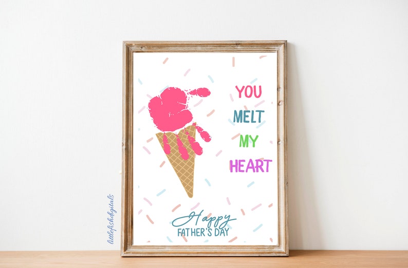 Father's Day Craft for Kids, Ice Cream Handprint Father's Day Craft ...