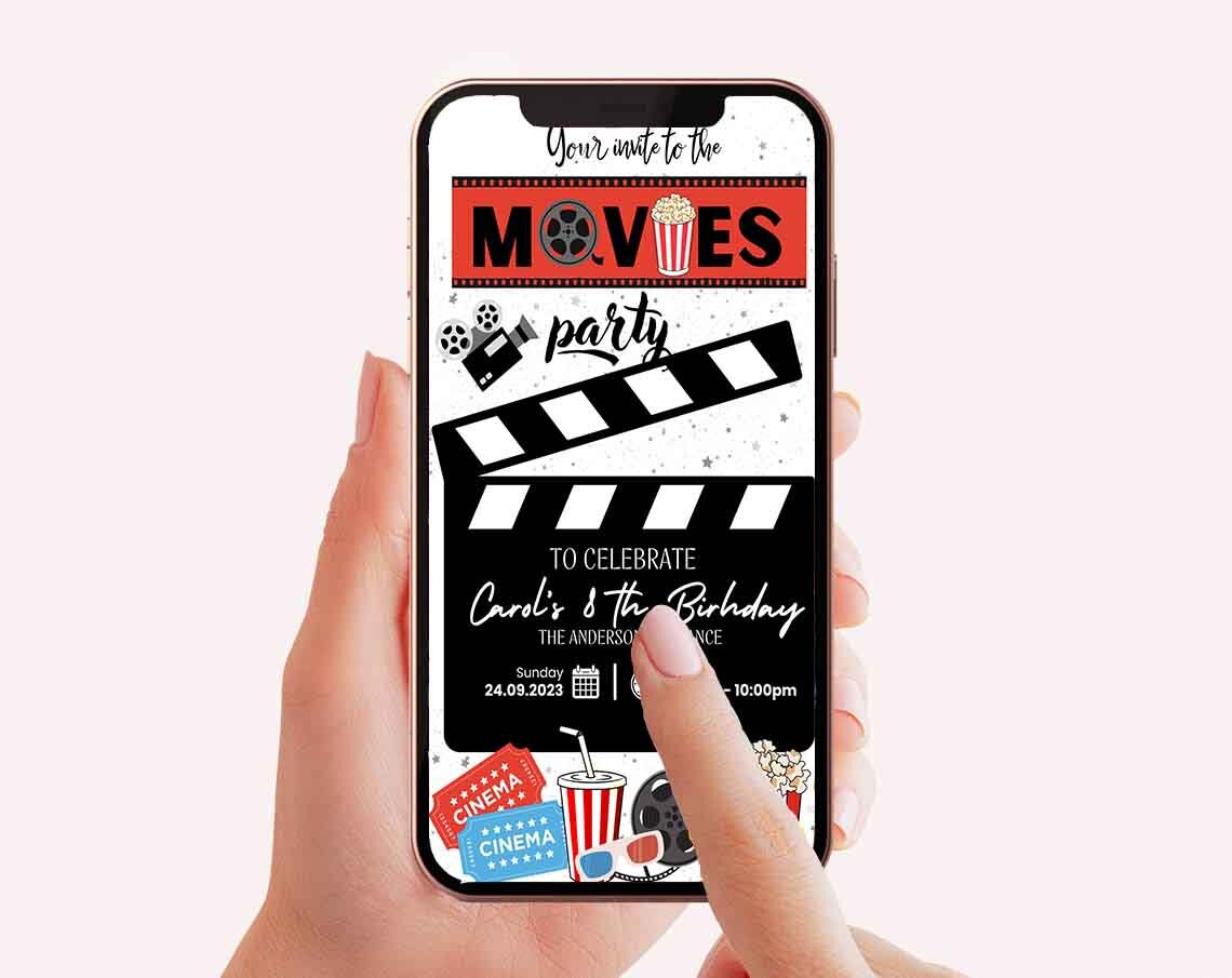 Digital Movie Birthday Invitation Printable Movie Night - Etsy
