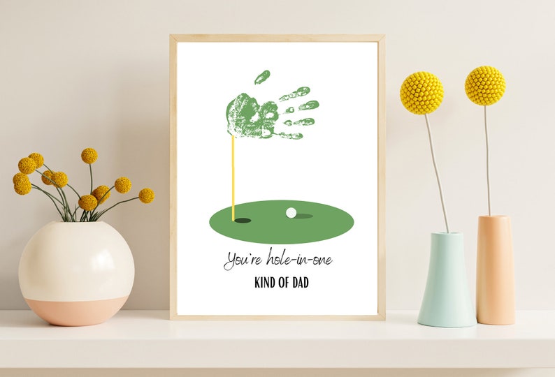 Fathers Day Handprint Craft, Golf Fathers Day Craft, You're Hole-in-one ...