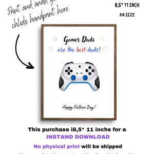 Fathers Day Handprint Keepsake for Gamers Dad, Printable Handprint Art ...