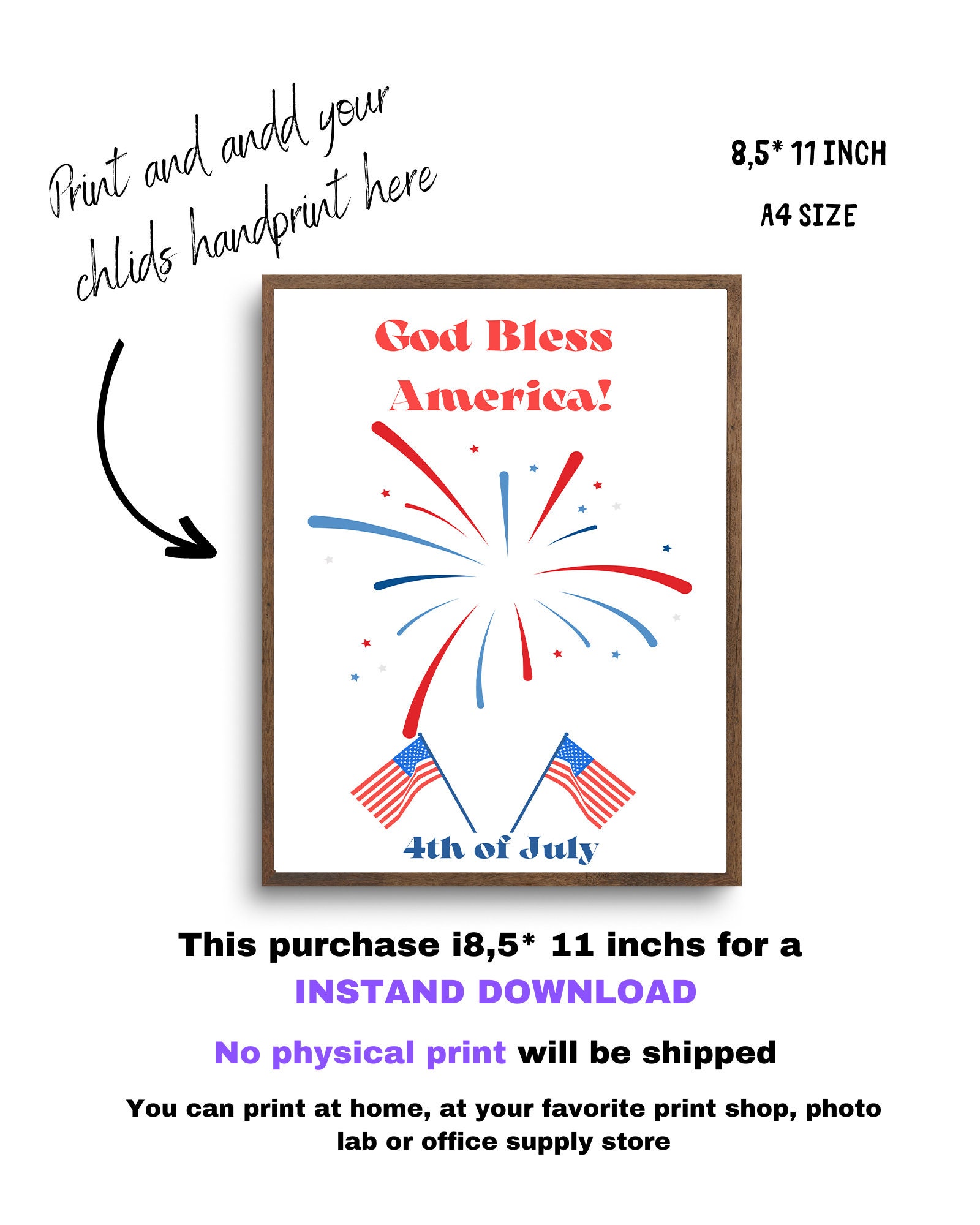 God Bless America, Easy Handprint Craft, Handprint for Toddler ...