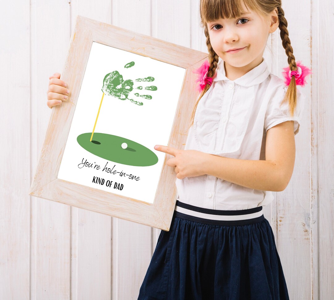 Fathers Day Handprint Craft, Golf Fathers Day Craft, You're Hole-in-one ...