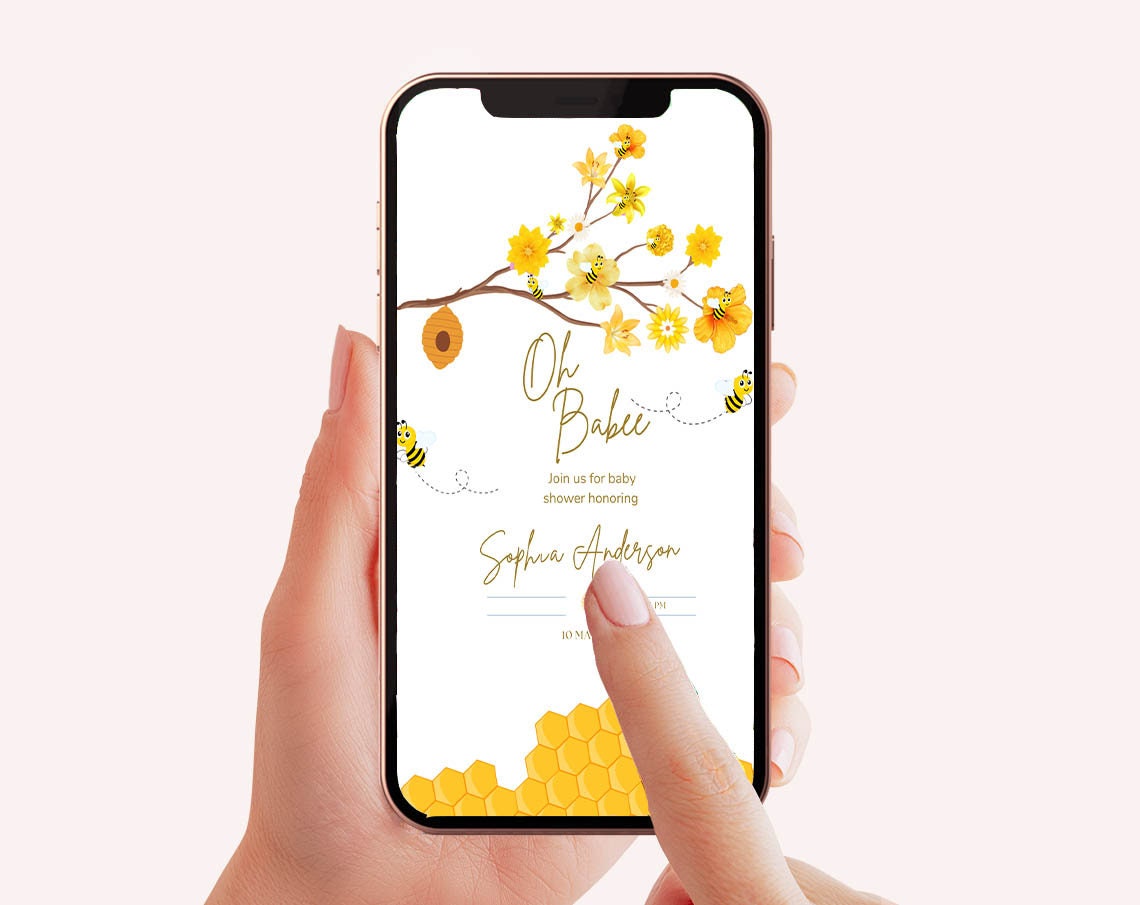 Invitación de baby shower de abejas haciendo miel invitación - Etsy España