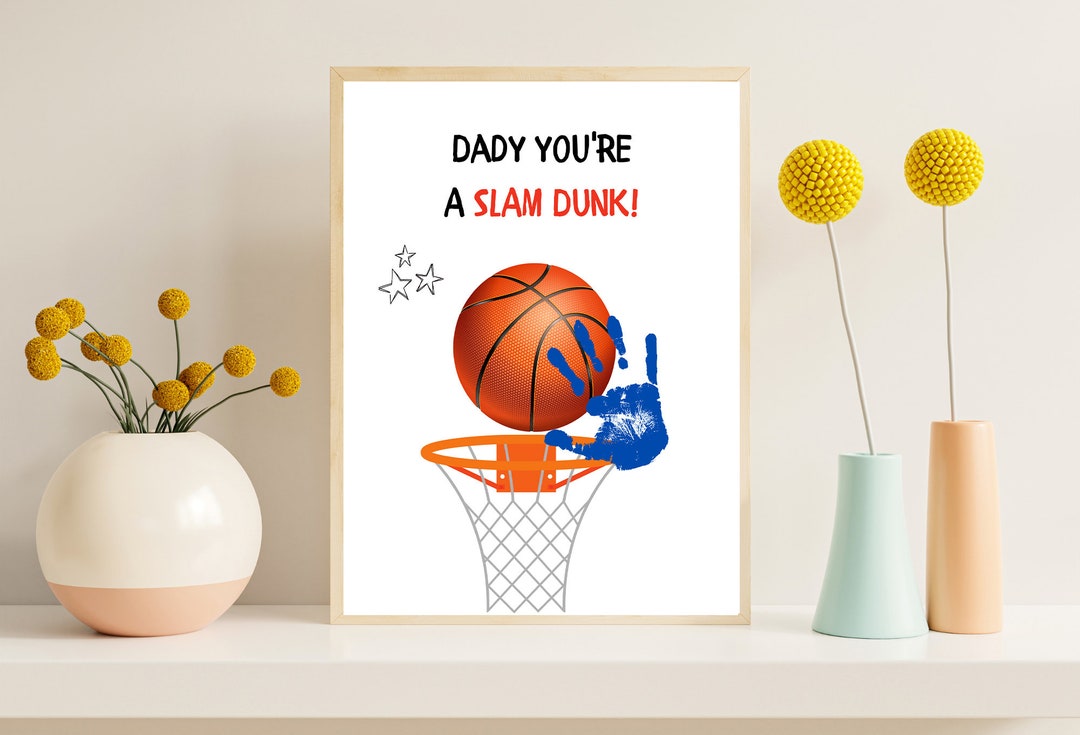 Basketball Father's Day Gift From Kids, Fathers Day Handprint Keepsake ...