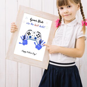 Fathers Day Handprint Keepsake for Gamers Dad, Printable Handprint Art ...