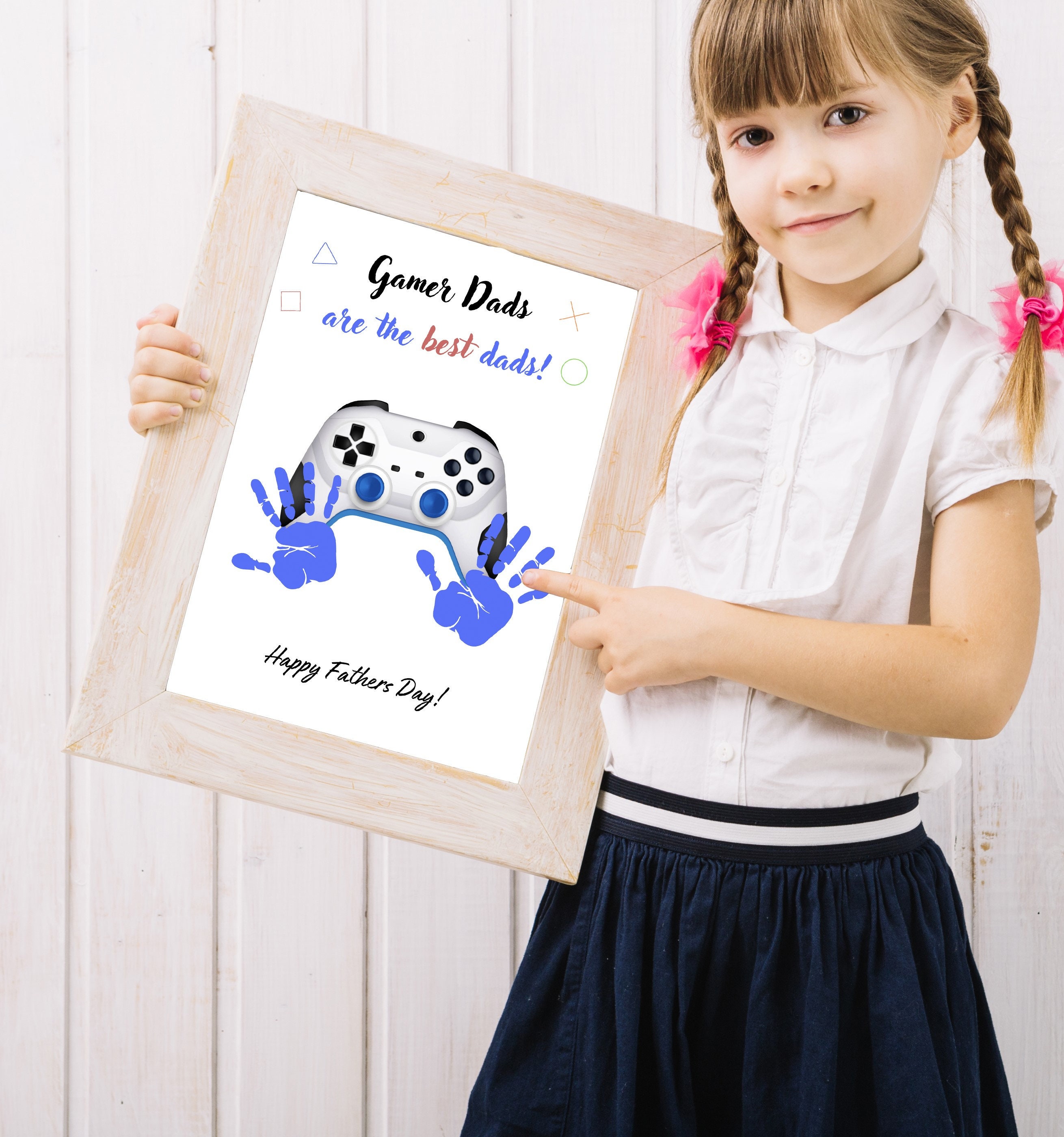 Fathers Day Handprint Keepsake for Gamers Dad, Printable Handprint Art ...