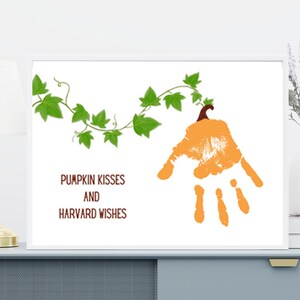 Pumpkin Handprint Art, Pumpkin Patch Handprint, Handprint Printable ...