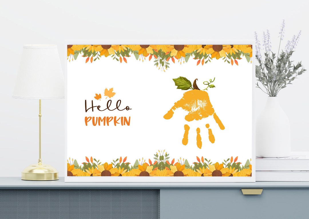 Pumpkin Patch Handprint, Handprint Printable, Pumpkin Handprint Art ...