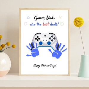 Fathers Day Handprint Keepsake for Gamers Dad, Printable Handprint Art ...