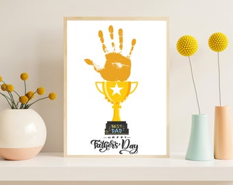 Best Dad Keepsake Handprint Memory Craft, Printable Handprint Art for ...
