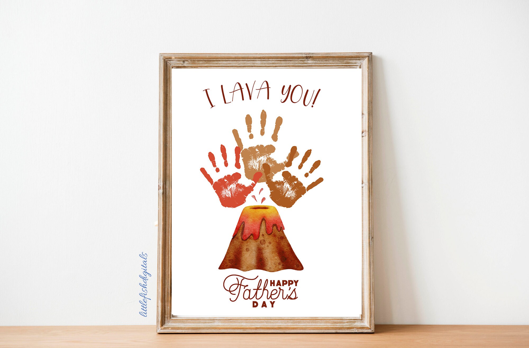 Fathers Day Handprint Art Printable ,I Lava You Volcano Handprint ...