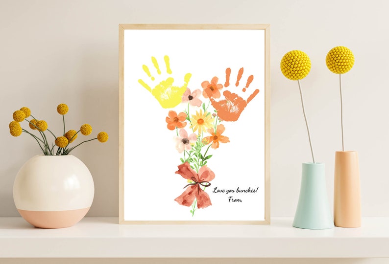 Flower Handprint Art: Personalized Keepsake Gift (digital Download) - Etsy