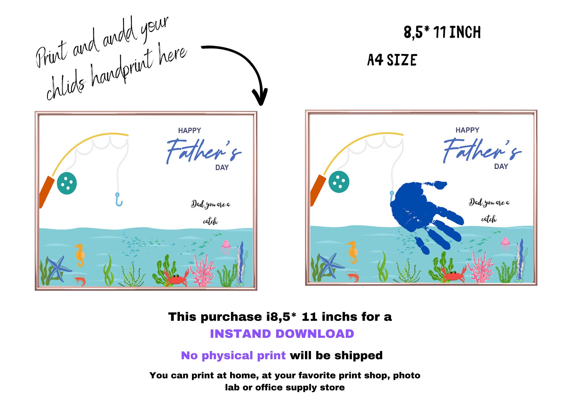 Printable Dad Keepsake Handprint Memory Craft, Printable Handprint Art ...