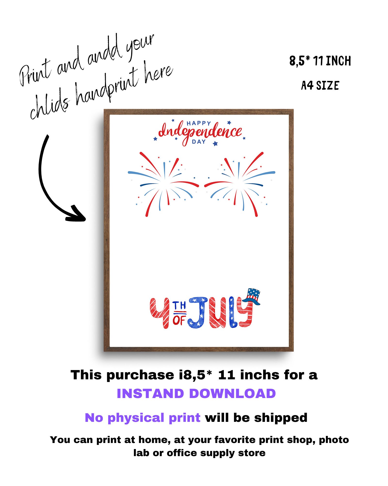 Firecrackers Footprint Handprint Art Craft, 4th of July, Independence ...