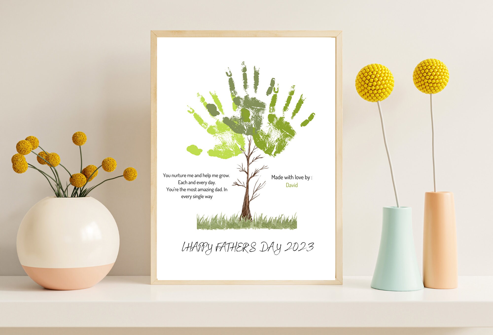 Father's Day Crafts 2023, Father's Day Tree Handprint Craft, Handprint ...