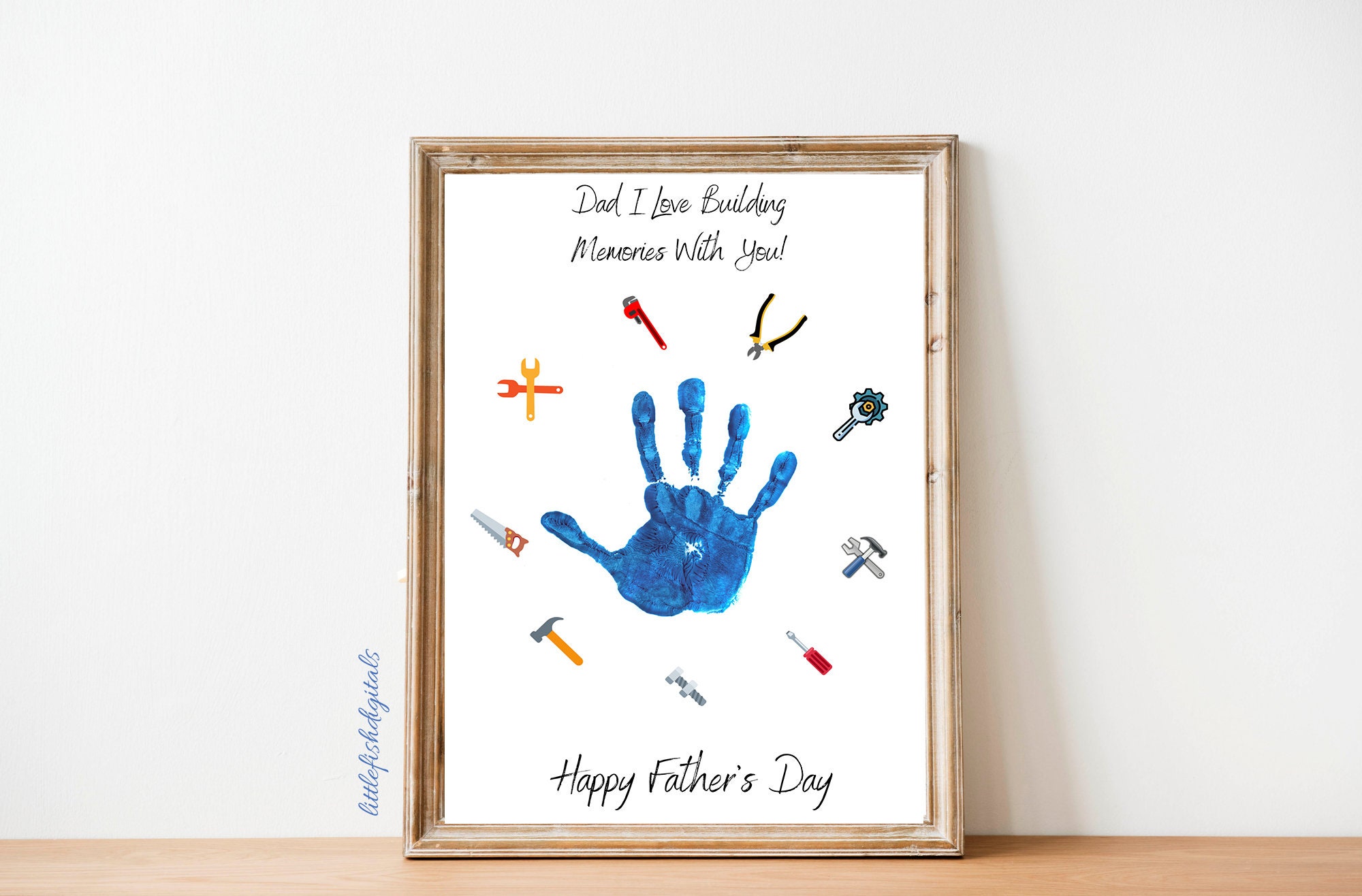 Father's Day Handprint Footprint Craft Dad I Love - Etsy
