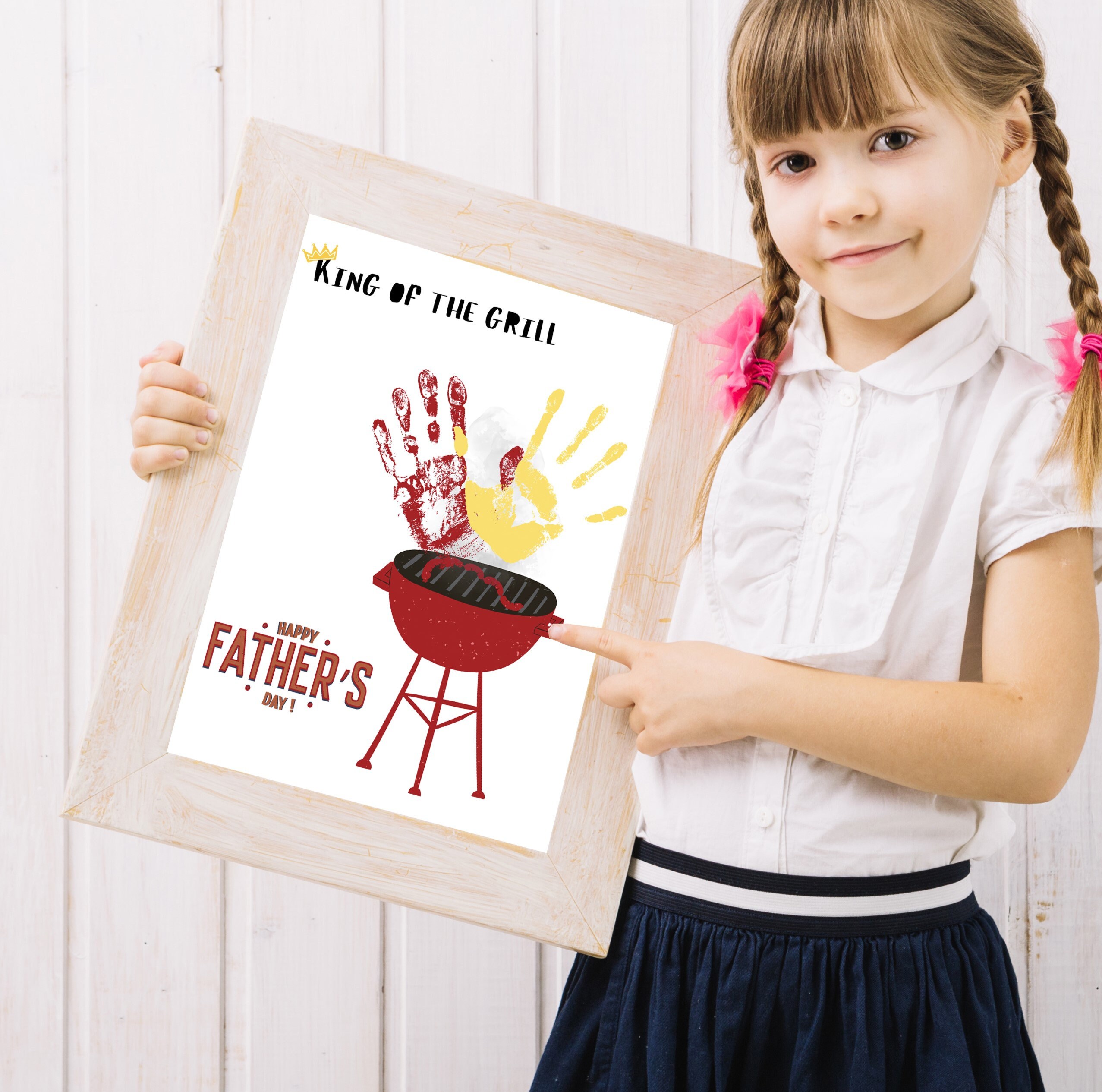 Father's Day Handprint Craft, to the King of Grill, Father's Day Craft ...
