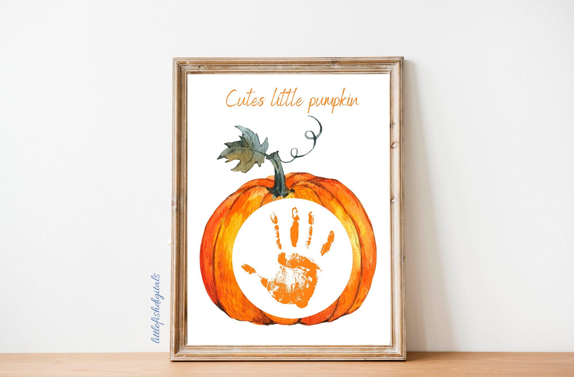 Pumpkin Handprint Art Printable, Preschool Pumpkin Printable, Halloween ...
