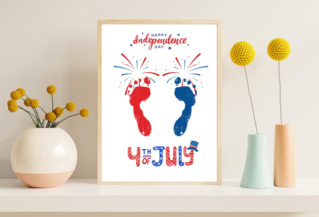 Firecrackers Footprint Handprint Art Craft, 4th of July, Independence ...