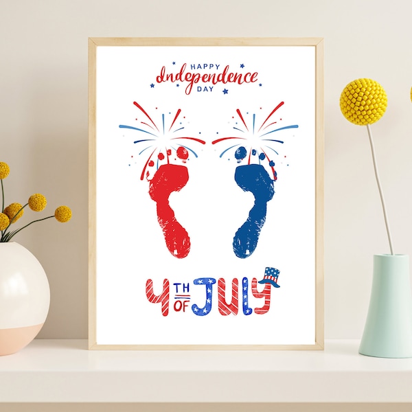 July 4th Handprint Art - Etsy