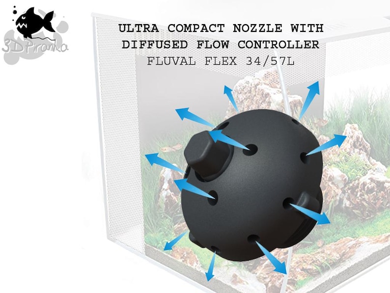 Ultra Compact Nozzle With Diffused Flow Controller for Fluval Flex 34L ...