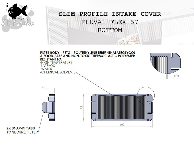 Slim Profile Intake Cover Fluval Flex 57L - Etsy
