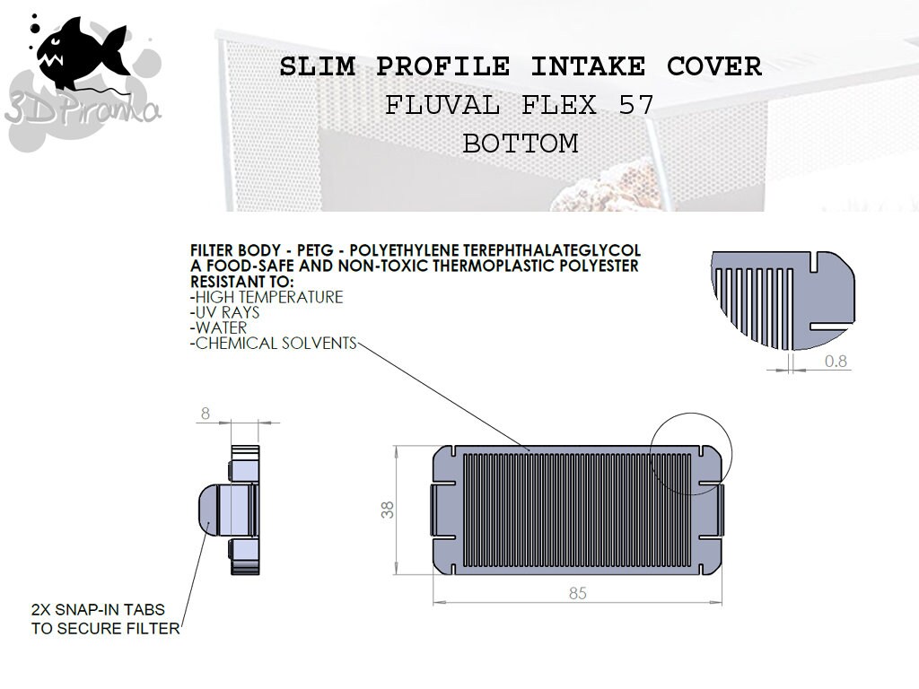 Slim Profile Intake Cover Fluval Flex 57L Fish Tank - Etsy