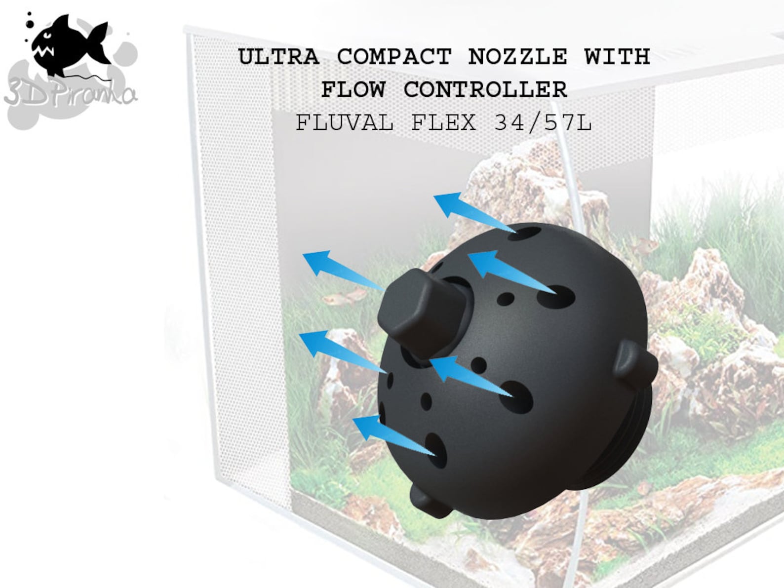 Ultra Compact Nozzle With Flow Controller for Fluval Flex 34L / 57L ...