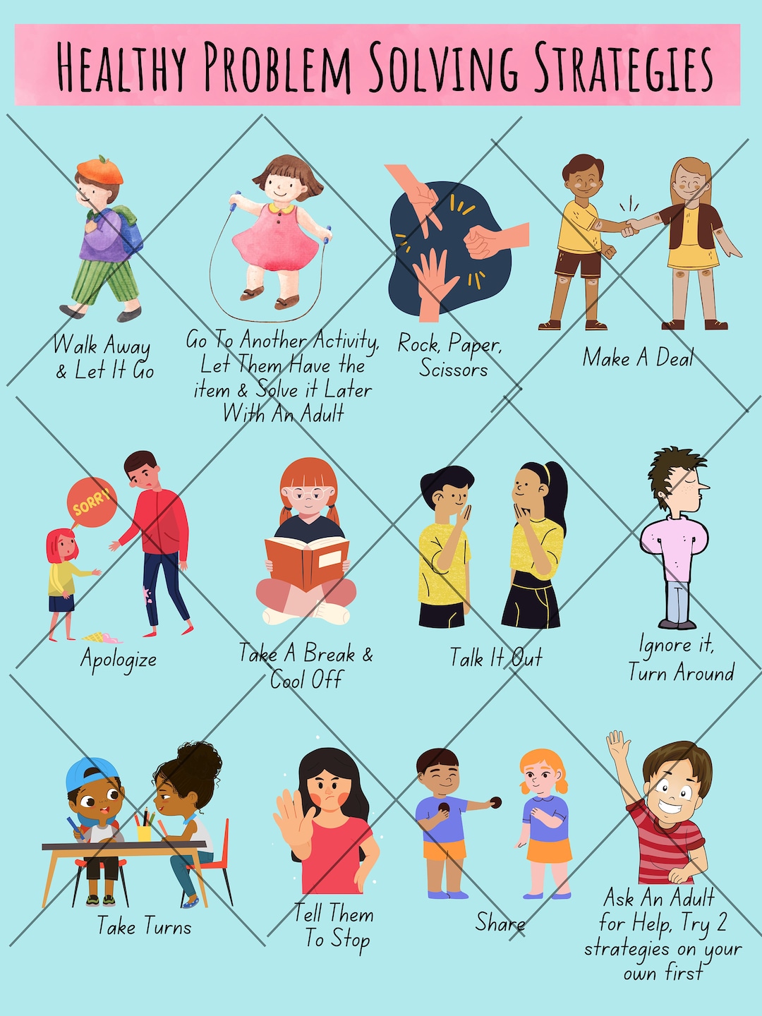 Healthy Problem Solving Strategies for Kids - Etsy