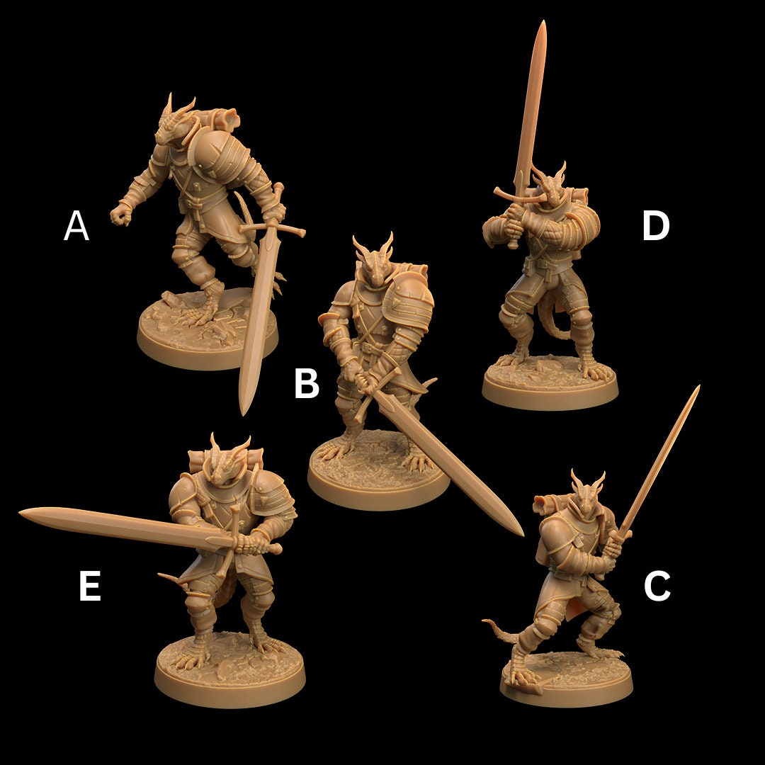 Draxi Soldiers Children of the Flame 3d Printed Dragonborn Miniatures ...